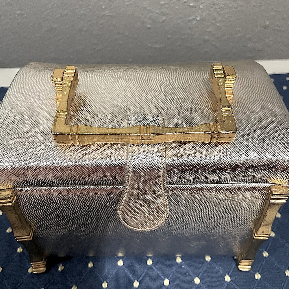Lewis Vintage Metallic Leather Mini Box Bag - Gem
